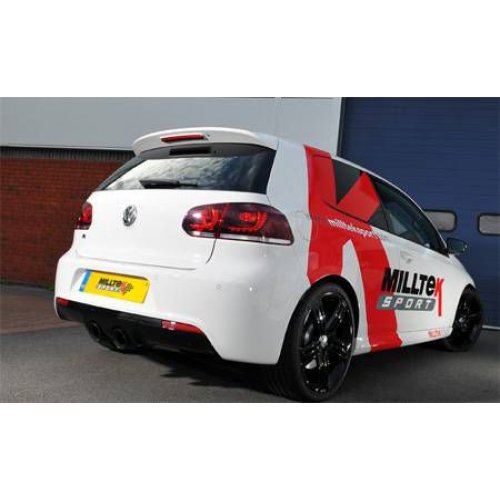 Milltek Non Resonated Cat-back Exhaust - Golf Mk6 R - Black Trims